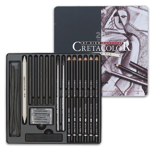 Cretacolor Black Box Drawing Tin Set | Jerry's Artarama