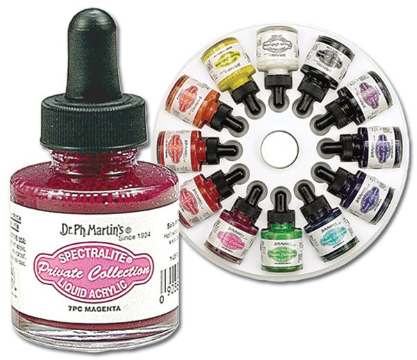 Dr Ph Martins SpectraLite Liquid Acrylic Assorted Colors (Set of 12 ...