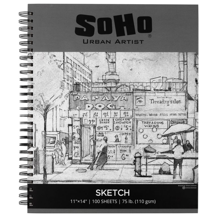 SoHo 110 GSM Sketch Paper Pad Spiral 11x14 in 100-Sheets | Jerry's Artarama