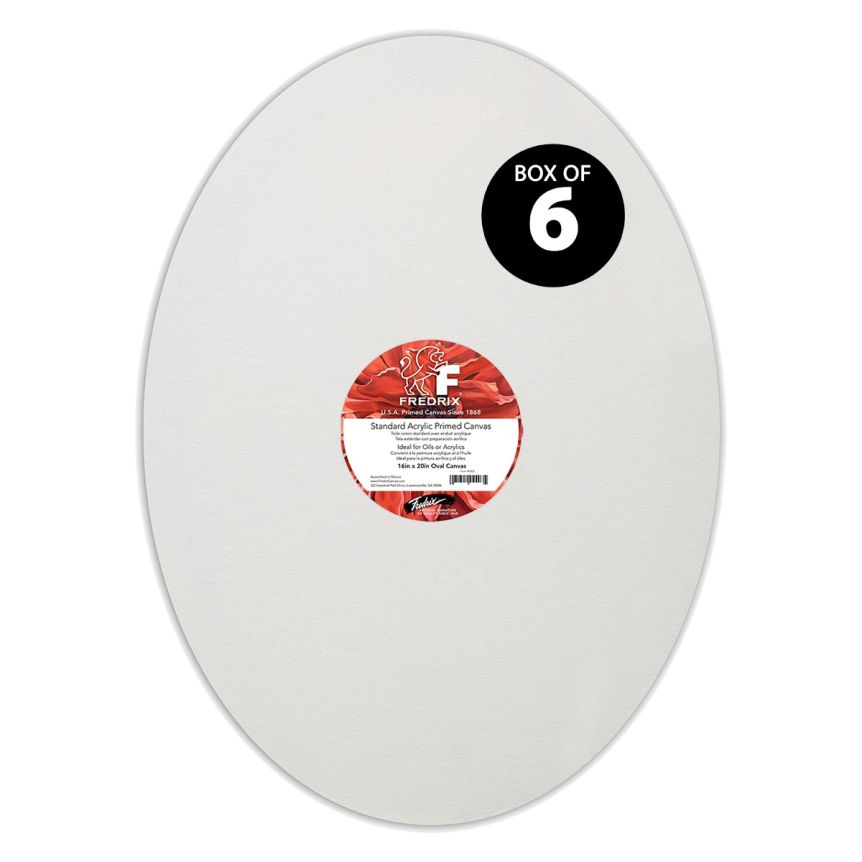 Fredrix Artist Series Oval Stretched Canvas 16x20 Box of 6 | Jerry's ...