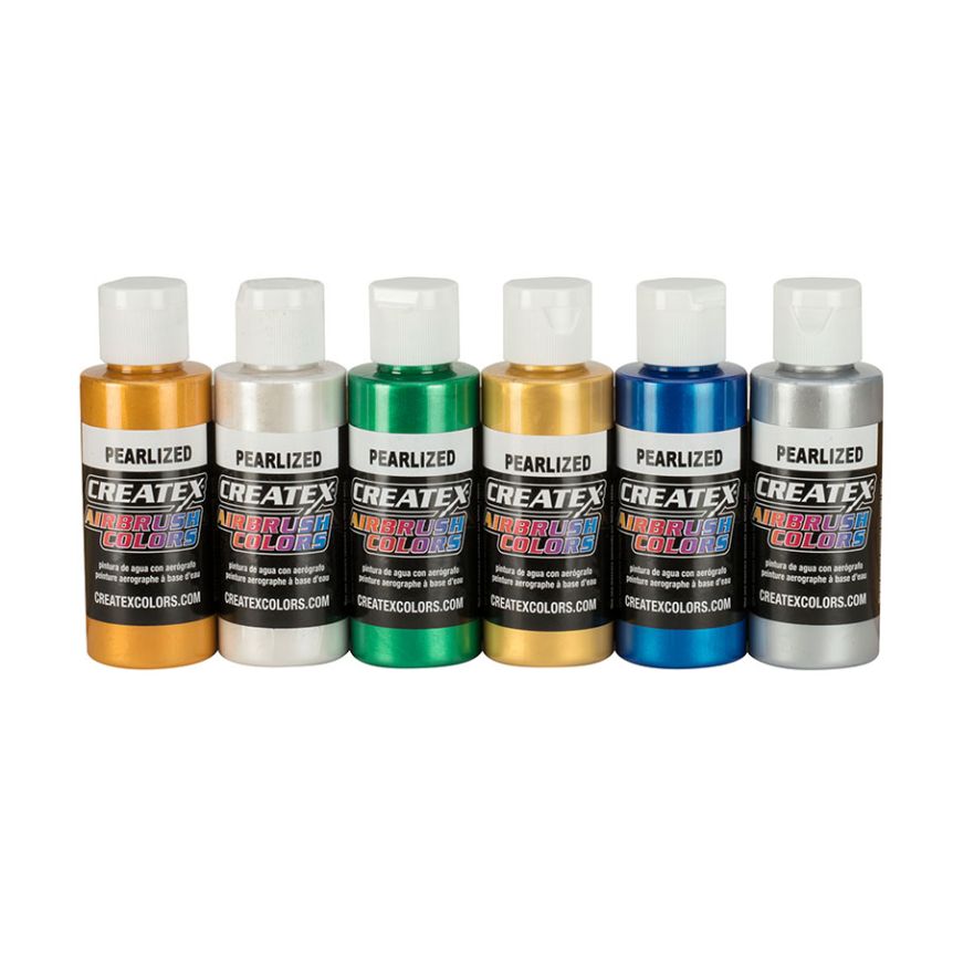 Createx Airbrush Colors Pearlized 2oz Set of 6 | Jerry's Artarama