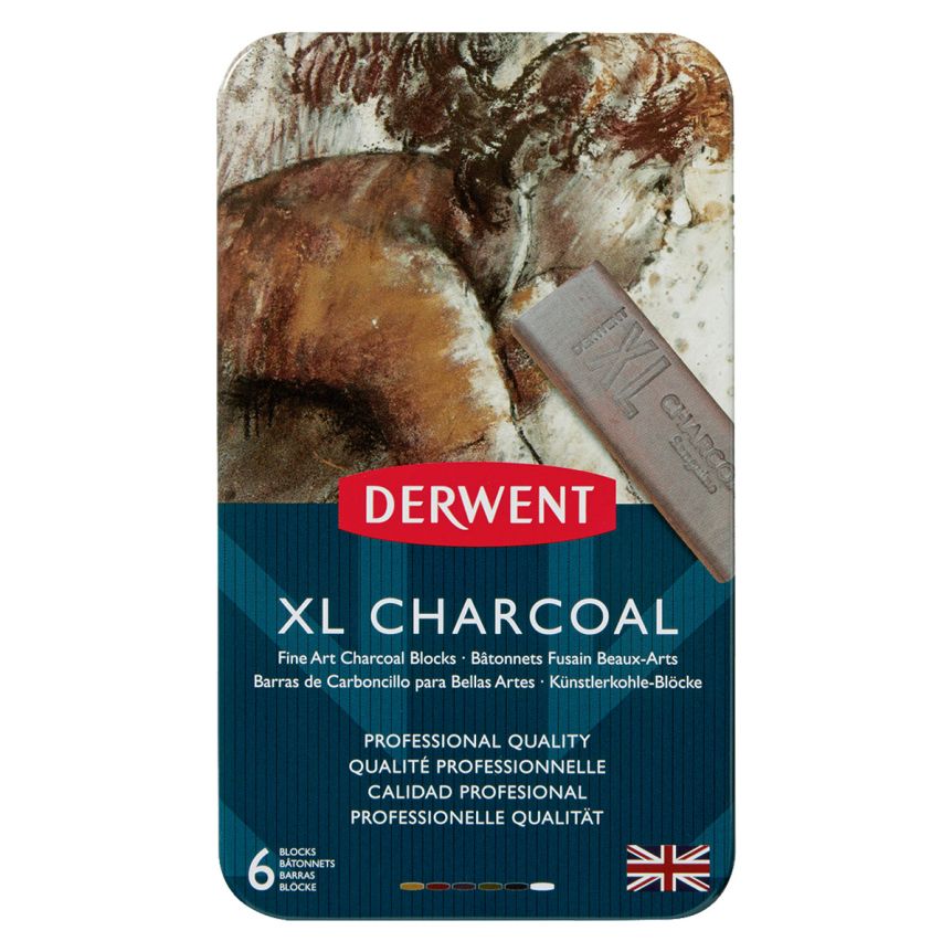 Derwent XL Charcoal Block Set (Pack of 6 Pieces) | Jerry's Artarama