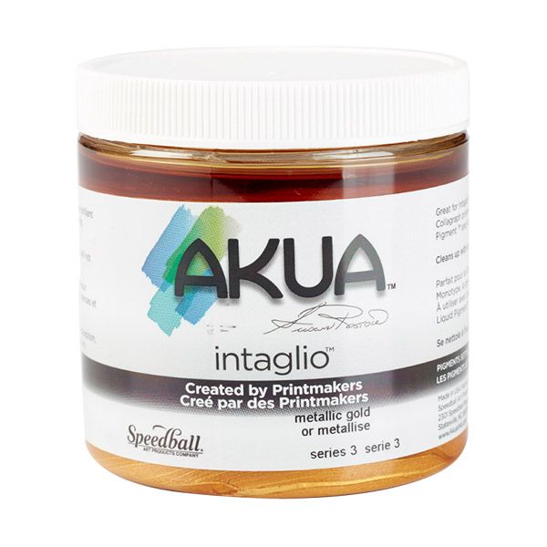Akua Intaglio Ink 8oz - Metallic Gold | Jerry's Artarama