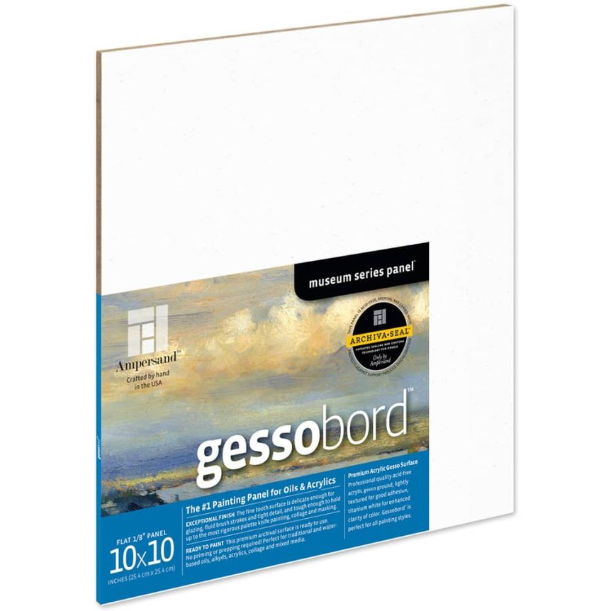 Ampersand Museum Series Gessobord Panels 1/8" Single Flat Panel 10" x ...