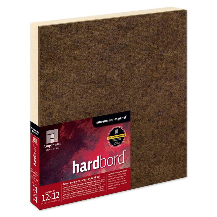 Ampersand Museum Series Hardbord Panels 3/4" Single Cradle 12" x 12 ...