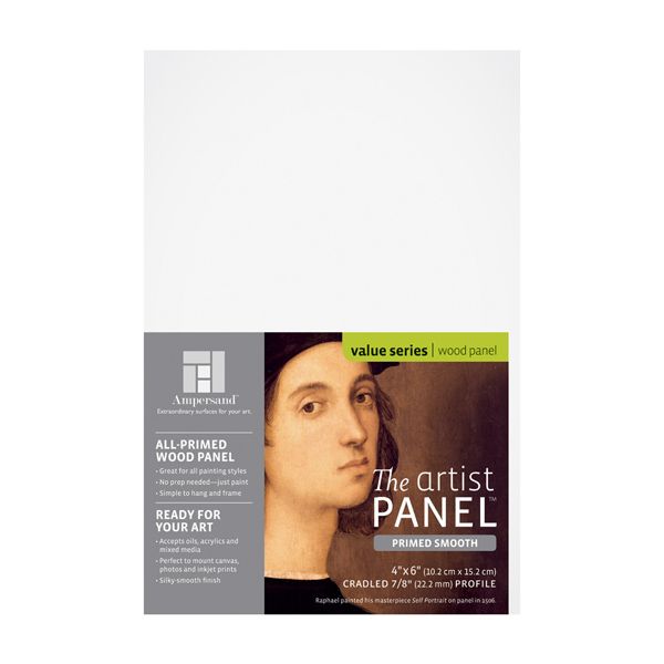 Ampersand Value Series Artist Panels Primed Smooth Finish 7/8" Single Cradle 4" x 6" | Jerry's ...