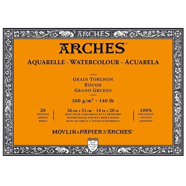 Arches Watercolor Blocks 140 lb Rough 14" x 20" (20 Sheets) | Jerry's ...