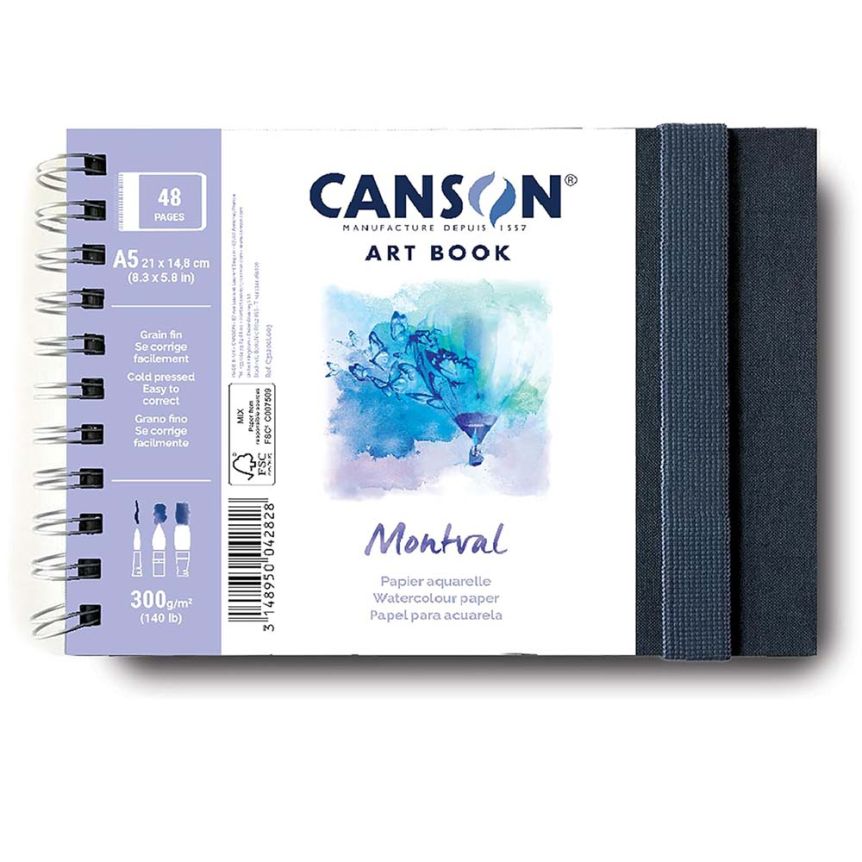 Canson Montval Watercolor Art Book 8.3"x5.8", 48 Pages | Jerry's Artarama