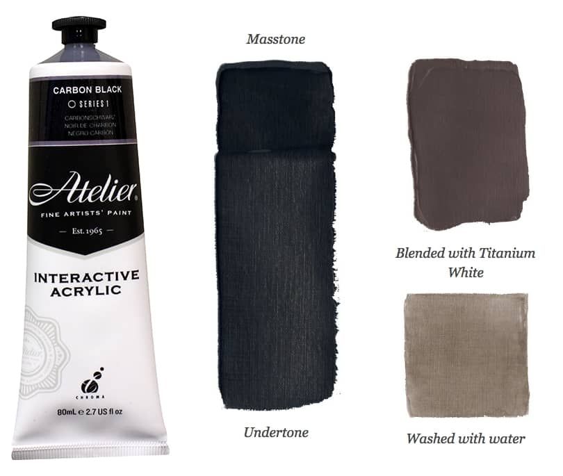 Chroma Atelier Interactive Artists Acrylic Carbon Black 80 ml | Jerry's ...