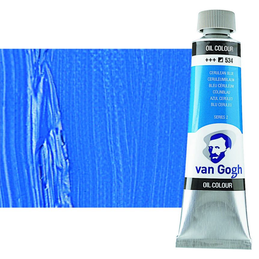 Van Gogh Oil Color, 40ml Cerulean Blue Tube | Jerry's Artarama