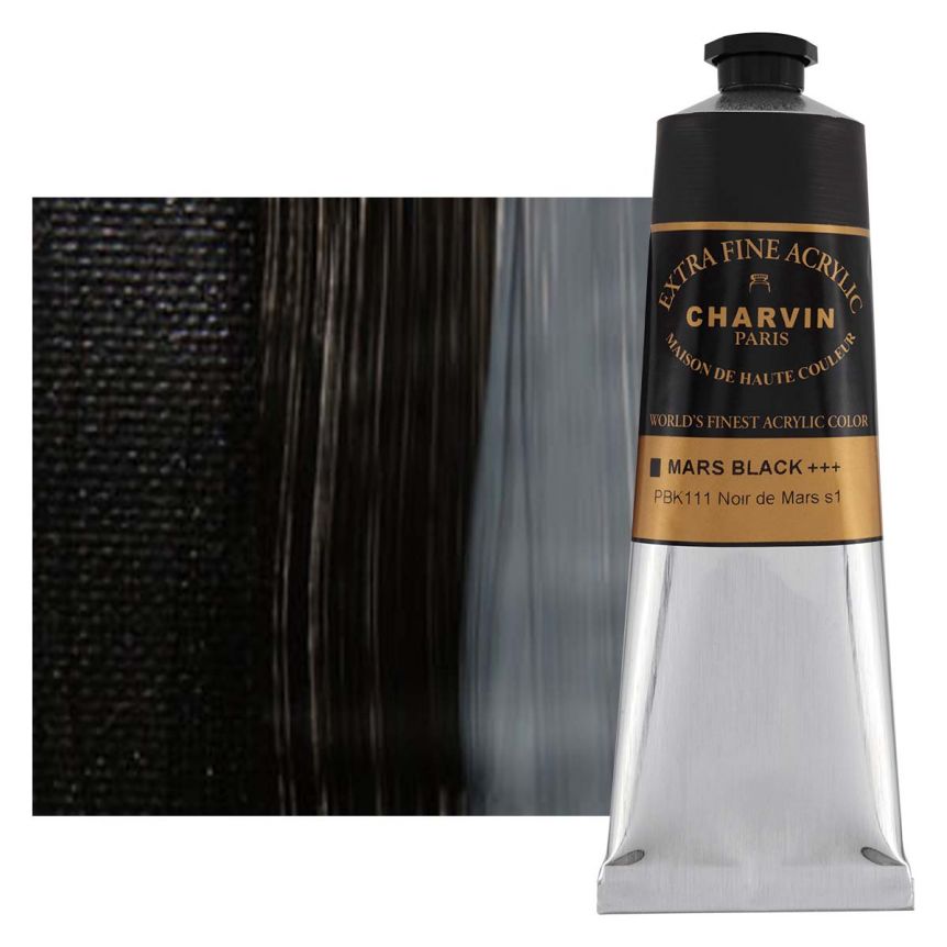 Charvin Extra-Fine Artists Acrylic - Mars Black, 150ml | Jerry's Artarama