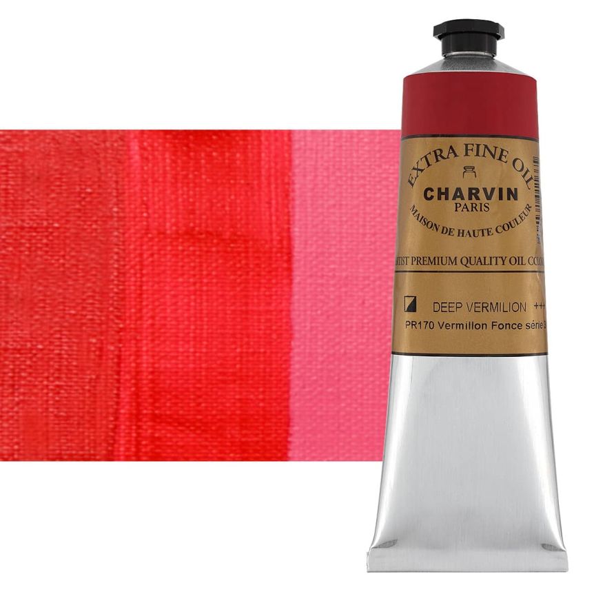 Charvin Oil- Vermilion Deep -Extra-Fine: 150ml Paint | Jerry's Artarama
