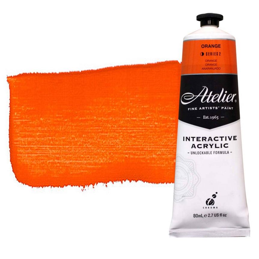 Chroma Atelier Interactive Artists Acrylic Orange 80 ml | Jerry's Artarama