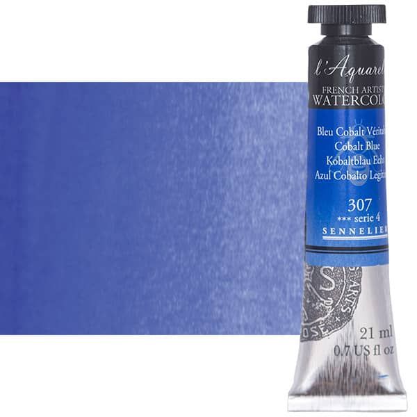 Sennelier l'Aquarelle Artists Watercolor - Cobalt Blue, 21ml Tube ...
