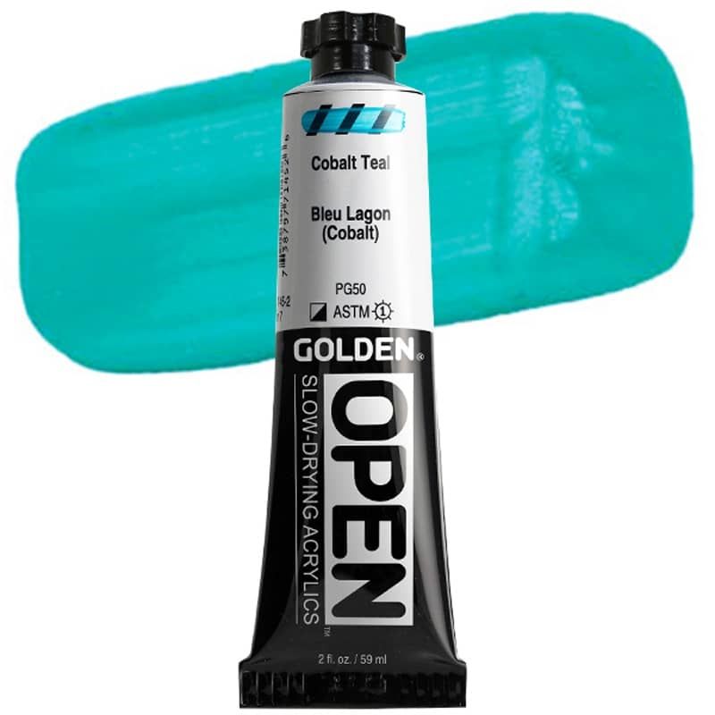 Golden OPEN Acrylic 2 oz Tube Cobalt Teal | Jerry's Artarama