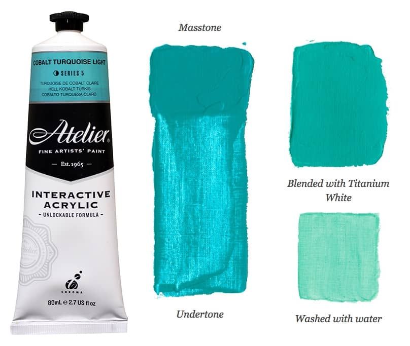 Chroma Atelier Interactive Artists Acrylic Cobalt Turquoise Light 80 ml ...