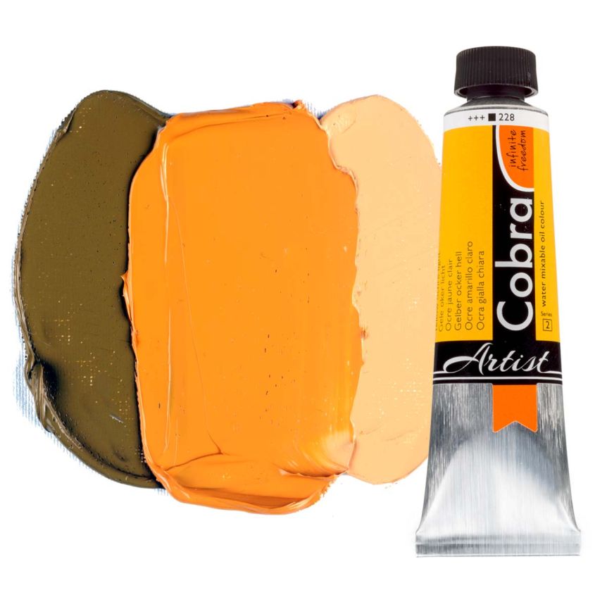 Cobra Water-Mixable Oil Color, Yellow Ochre Light 40 ml Tube | Jerry's ...