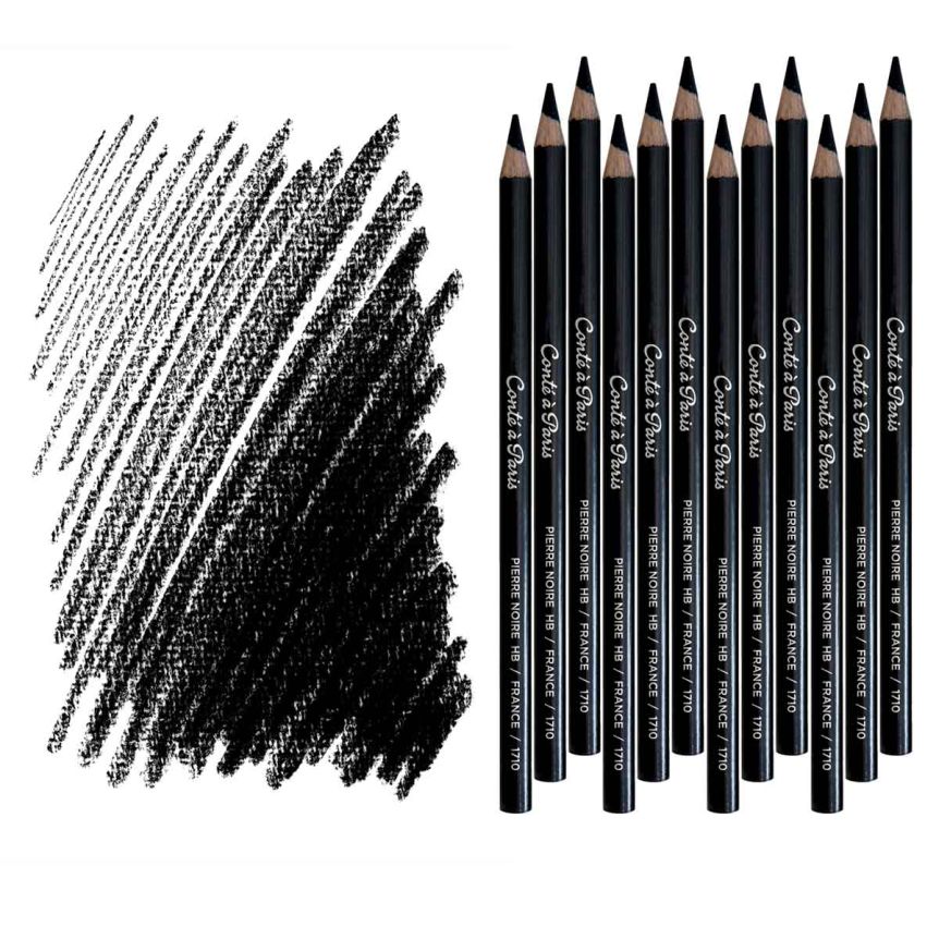 Conté À Paris Drawing And Sketching Pencil - HB Black (Box of 12 ...