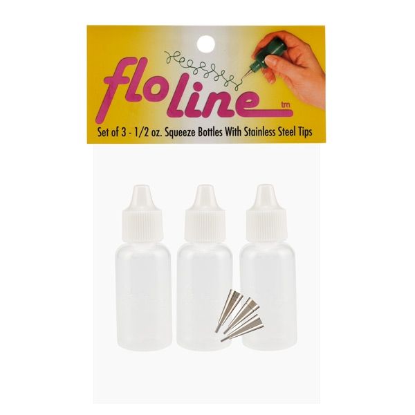 Creative Mark Flo Line Detail Bottles with Metal Tips (Pack of 3 ...