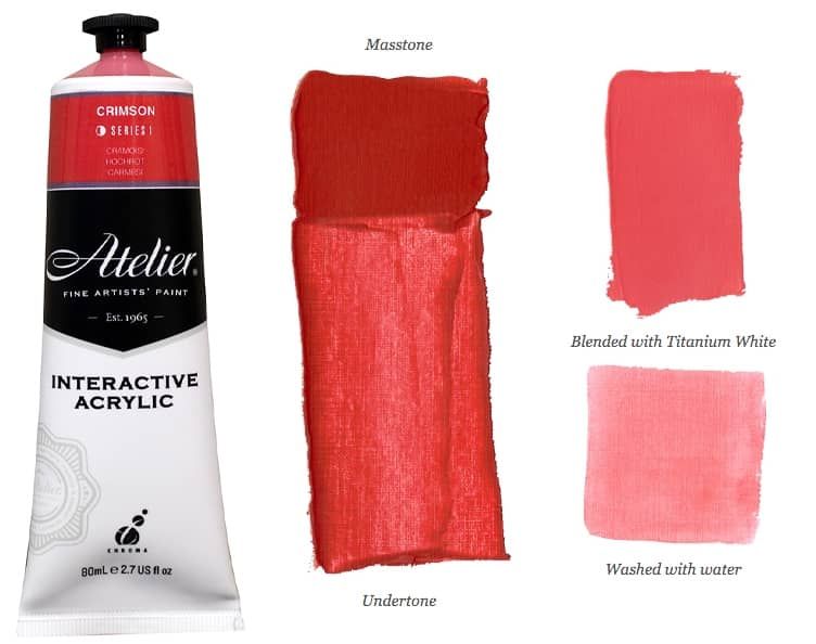 Chroma Atelier Interactive Artists Acrylic Crimson 80 ml | Jerry's Artarama