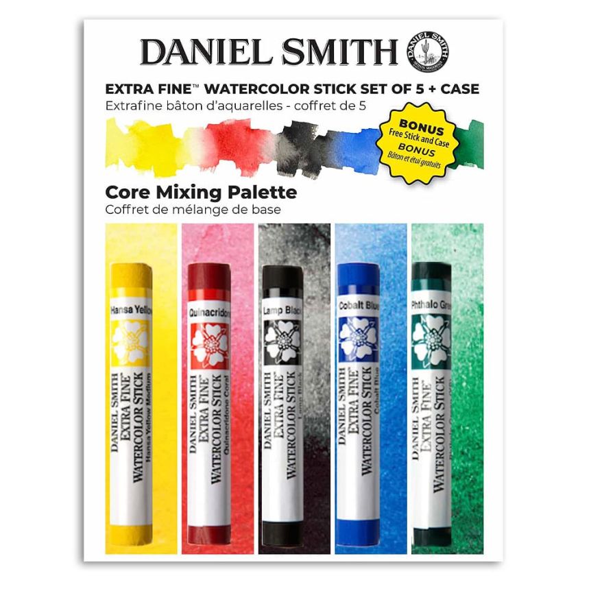 Daniel Smith Watercolor Stick Core Mixing Set of 5, Free Stick + Free ...