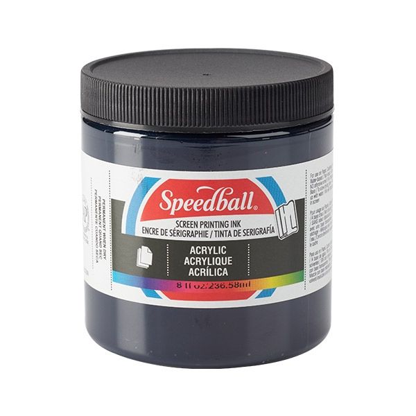 Dark Blue 8oz Jar Speedball Acrylic Screen Printing Ink | Jerry's Artarama