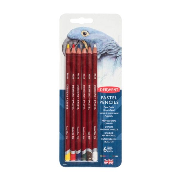 Derwent Pastel Pencils Carded Assorted Colors (Set of 6) | Jerry's Artarama