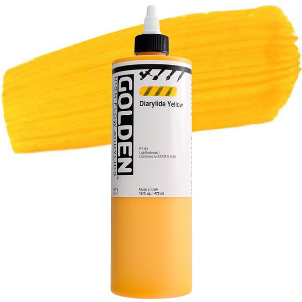 Diarylide Yellow, 16oz, GOLDEN High Flow Acrylic | Jerry's Artarama