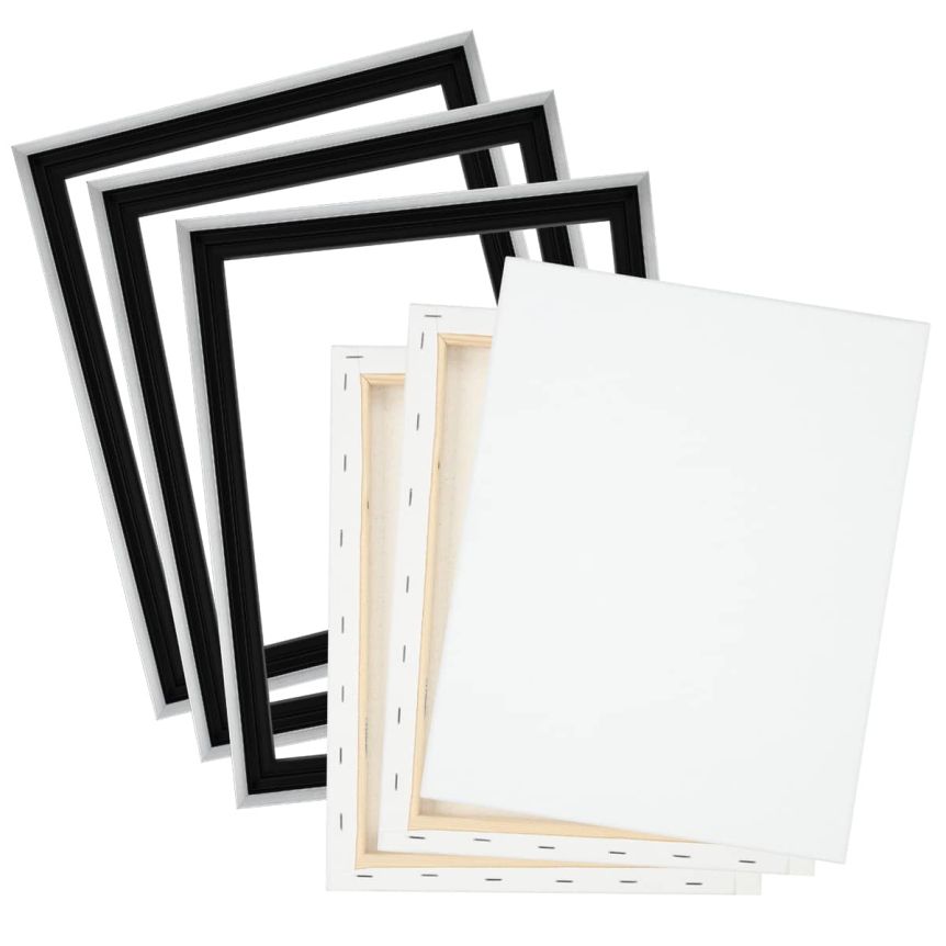 Duo Practica 8" x 10" Stretched Canvas + Cardinali Floater Frame Black ...