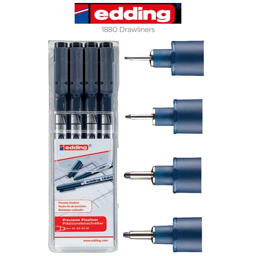 Edding 1880 Drawliners Pen Sets | Jerry's Artarama