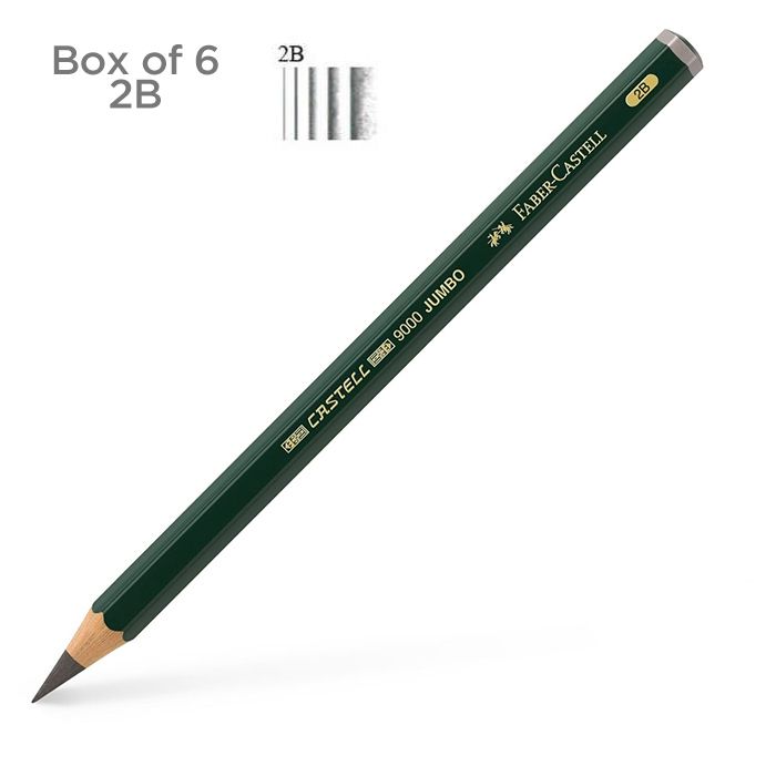 Faber-Castell 9000 Jumbo Graphite Pencil 2B (Box of 6) | Jerry's Artarama