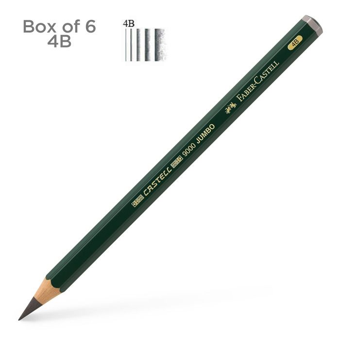 Faber-Castell 9000 Jumbo Graphite Pencil 4B (Box of 6) | Jerry's Artarama