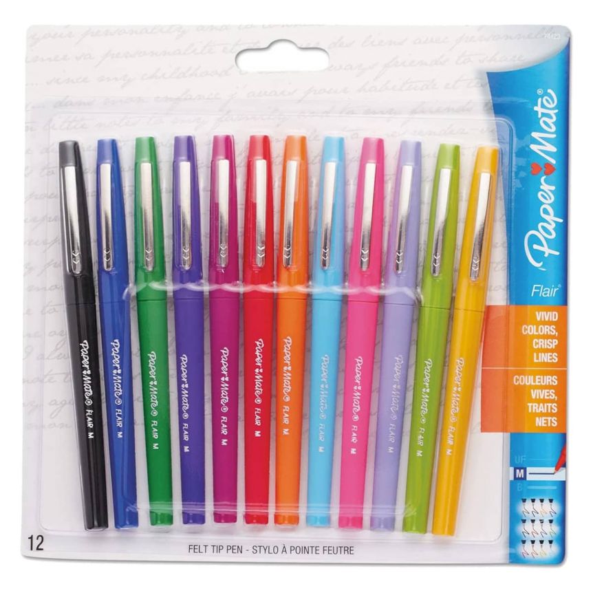 Paper Mate Flair Pen Set of 12, Fashion Colors | Jerry's Artarama