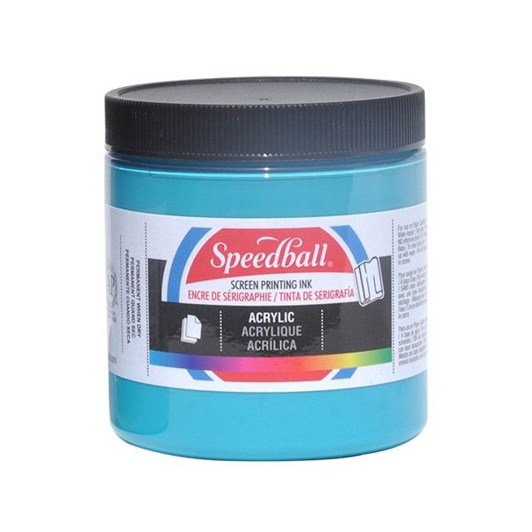 Speedball Acrylic Screen Printing Ink 8 oz Jar - Fluorescent Blue ...