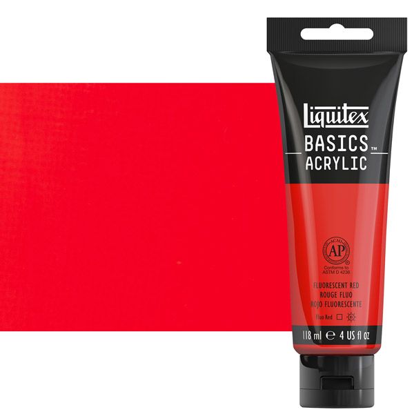 Liquitex Basics Acrylic Paint - Fluorescent Red, 4oz Tube | Jerry's ...
