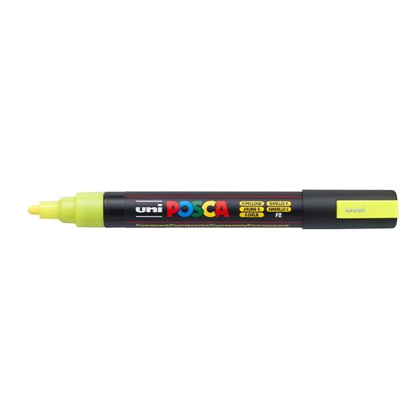 POSCA Acrylic Paint Marker - Fluorescent Yellow, Medium Tip (1.8-2.5 mm ...
