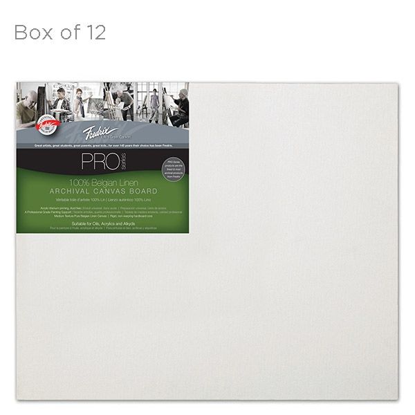 Fredrix Pro Series Linen Canvas Boards, 16x20" Box of 12 | Jerry's Artarama