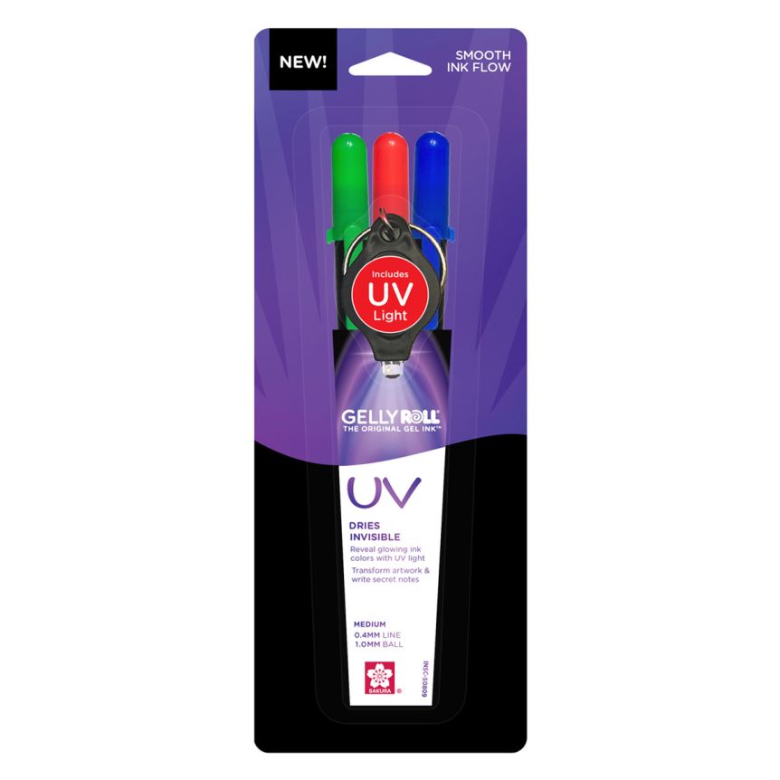 Gelly Roll UV Pen Color Set of 3 with Mini Light | Jerry's Artarama