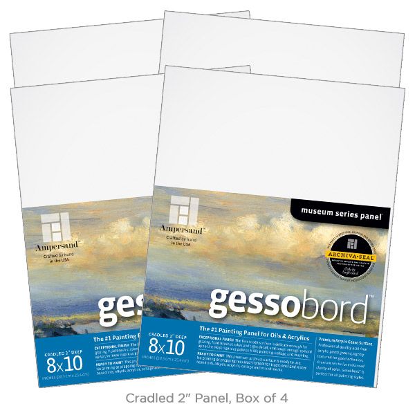 Box of 4 Ampersand Gessobord 2In Cradle 8X10 | Jerry's Artarama
