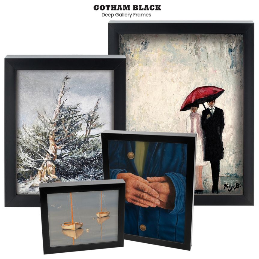 Gotham Black Deep Gallery Frames w/ Glazing & Backing | Jerry's Artarama