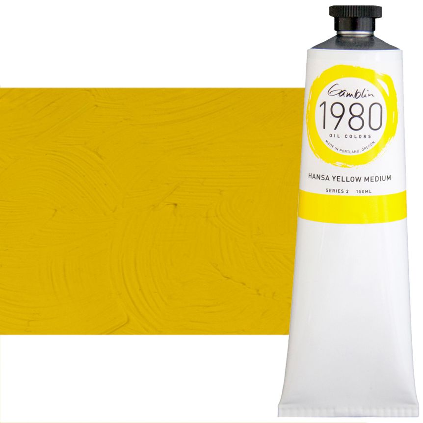 Gamblin 1980 Oil Colors - Hansa Yellow Medium, 150ml Tube | Jerry's Artarama