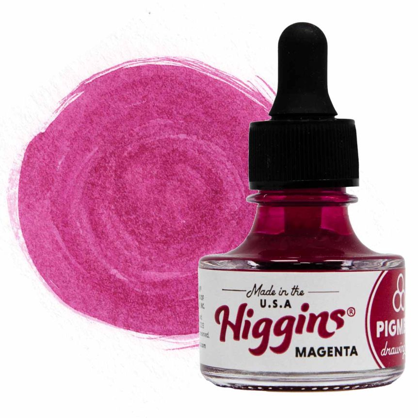 Higgins Drawing Pigmented Ink - Magenta, 1oz Bottle | Jerry's Artarama