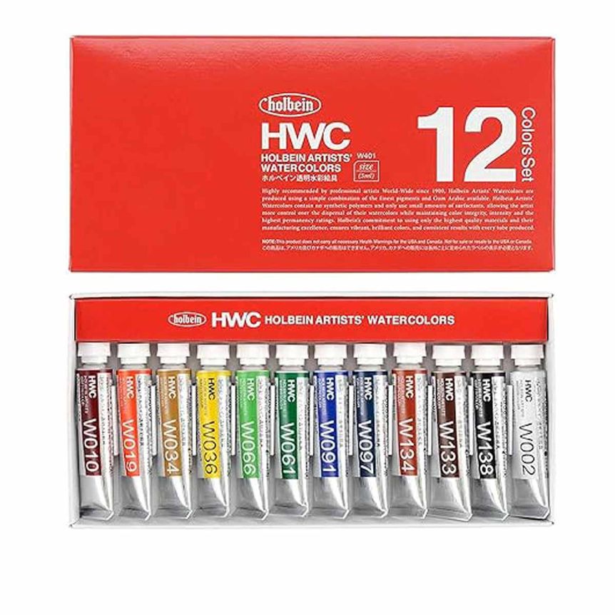 Holbein Artists' Watercolor Set of 12, 5ml Colors | Jerry's Artarama