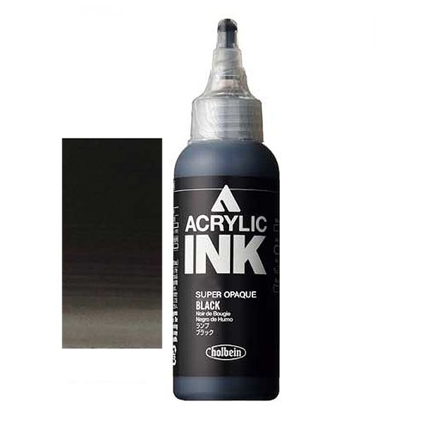 Holbein Acrylic Ink 100Ml Super Opaque Black | Jerry's Artarama