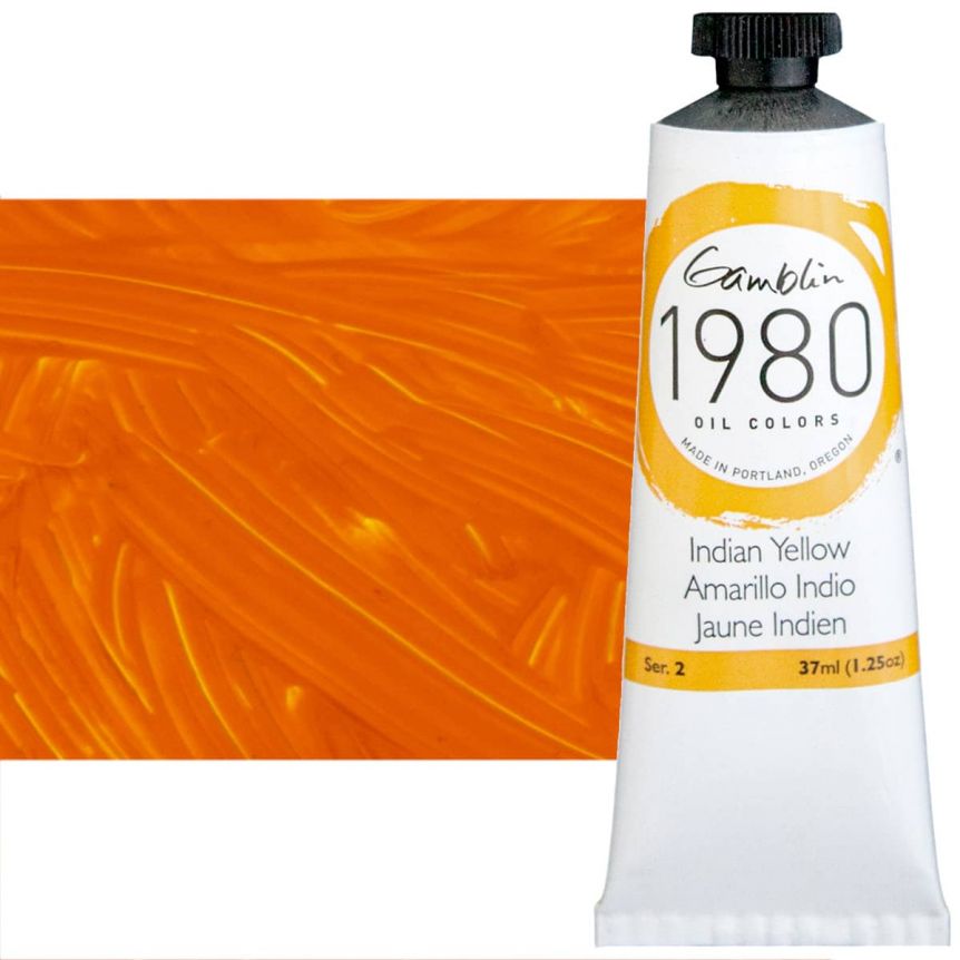 Gamblin 1980 Oil Colors - India Yellow, 37ml Tube | Jerry's Artarama