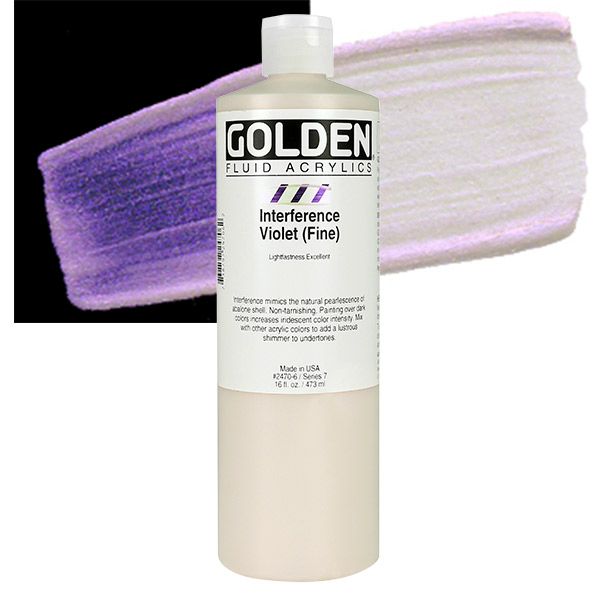 GOLDEN Fluid Acrylics Interference Violet (Fine) 16 oz | Jerry's Artarama