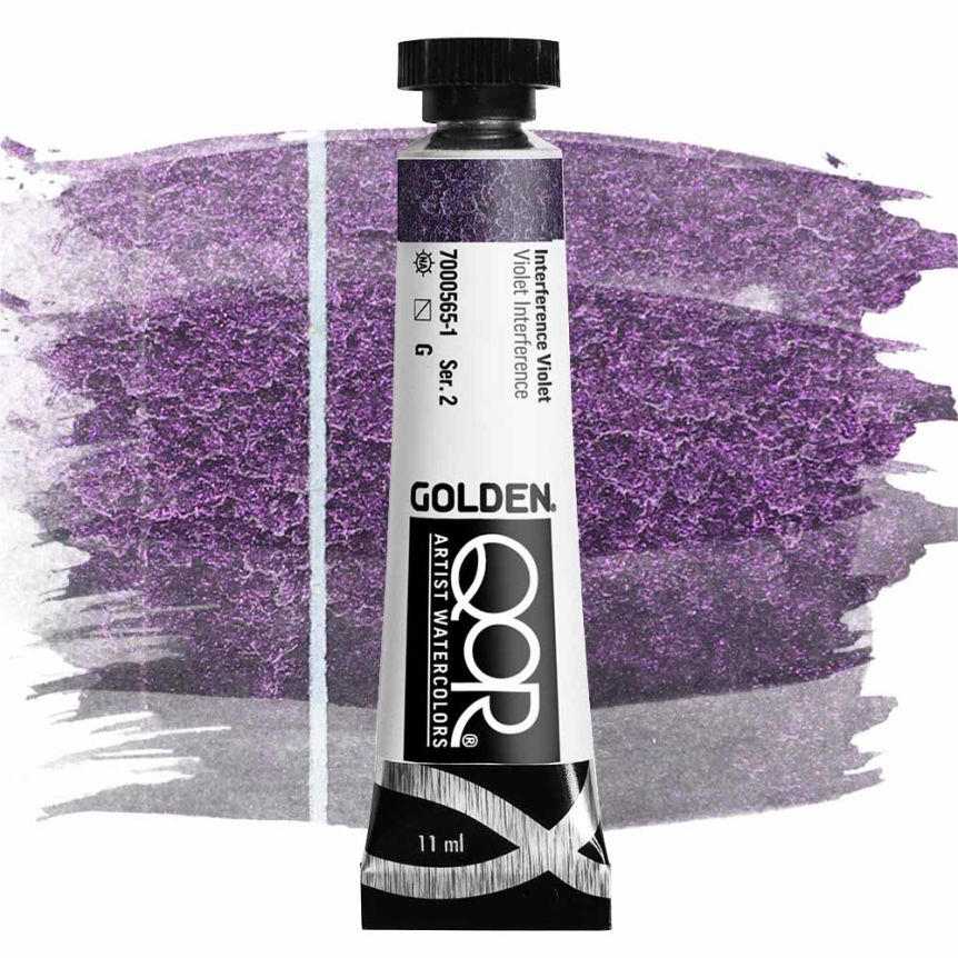 QoR Watercolor Paint - Interference Violet, 11ml Tube | Jerry's Artarama