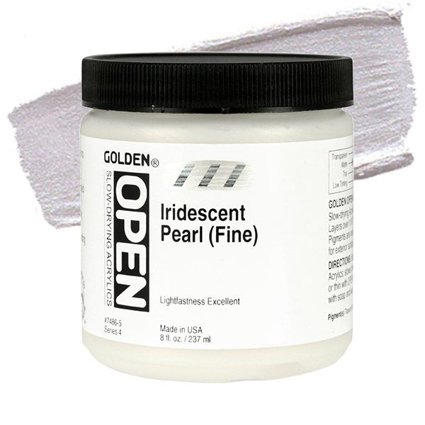 GOLDEN Open Acrylic Paints Iridescent Pearl (Fine) 8 oz | Jerry's Artarama