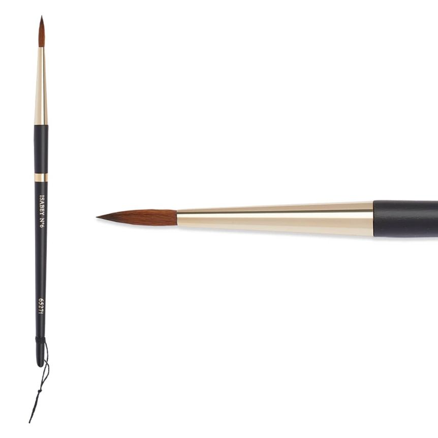 Isabey Isagold Series 6527I Synthetic Kolinsky Brush Round Size 6 ...