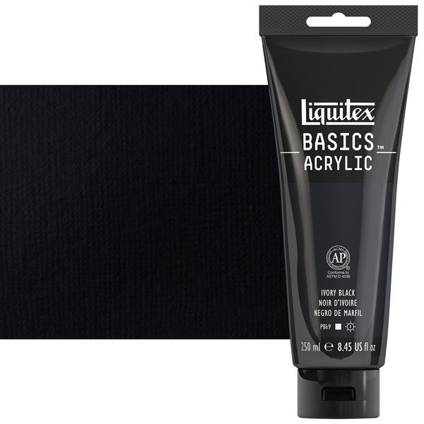 Liquitex Basics Acrylic Paint - Ivory Black, 250ml Tube | Jerry's Artarama